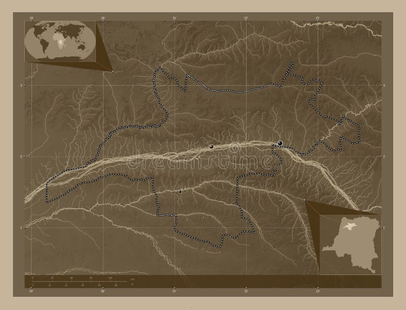 Mongala, Democratic Republic of the Congo. Sepia. Major Cities Stock ...