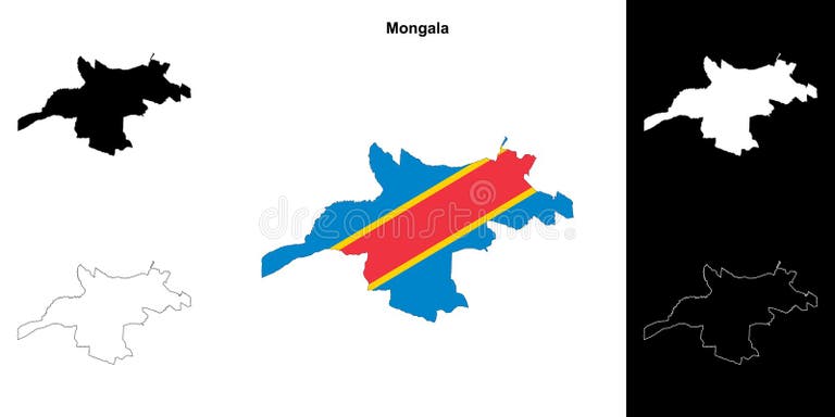 Mongala outline map stock vector. Illustration of shape - 356542212