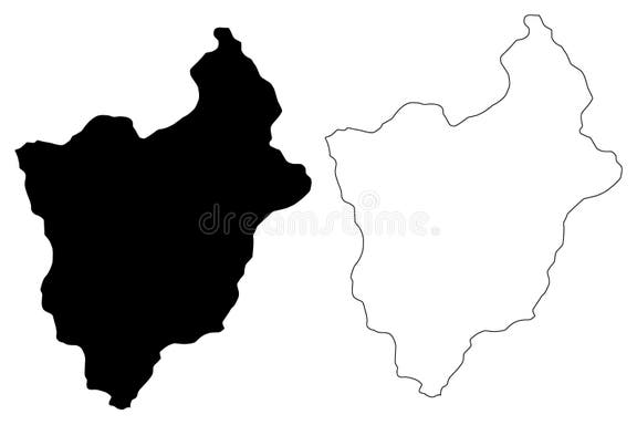 Mongar District Districts of Bhutan, Kingdom of Bhutan Map Vector ...