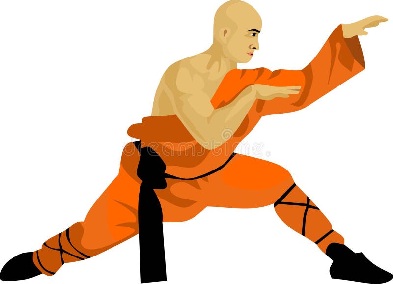 A Monge Chinese Martial Art De Kungfu Ilustração do Vetor - Ilustração ...