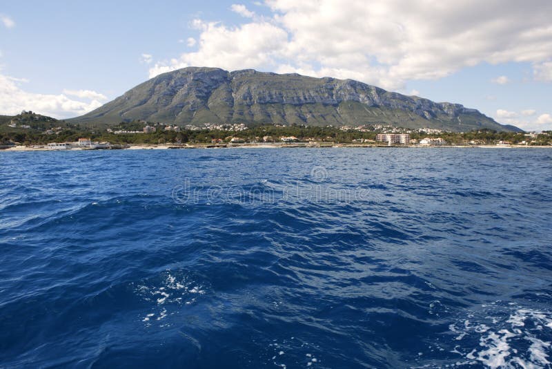 Mongo Montgo Mountain from Sea Denia Stock Photo - Image of ocean ...