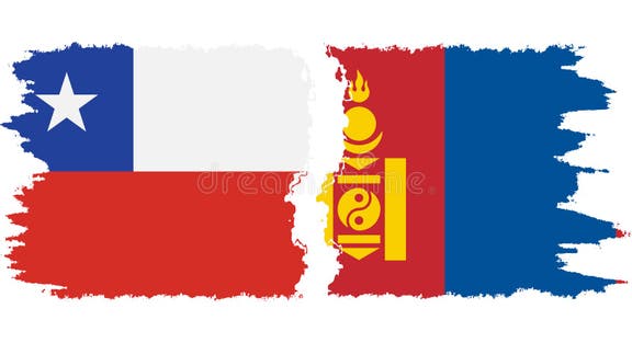 Mongolia and Chile Grunge Flags Connection Vector Stock Vector ...