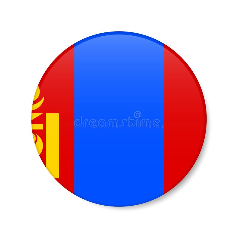Mongolia Circle Button Icon. Mongolian Round Badge Flag. 3D Realistic Isolated Vector ...