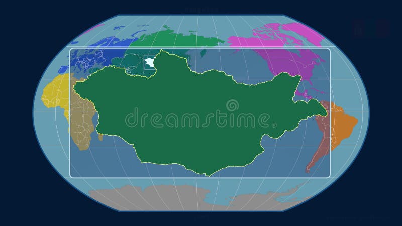 Mongolia - Continents. Kavrayskiy, Centered Stock Illustration ...