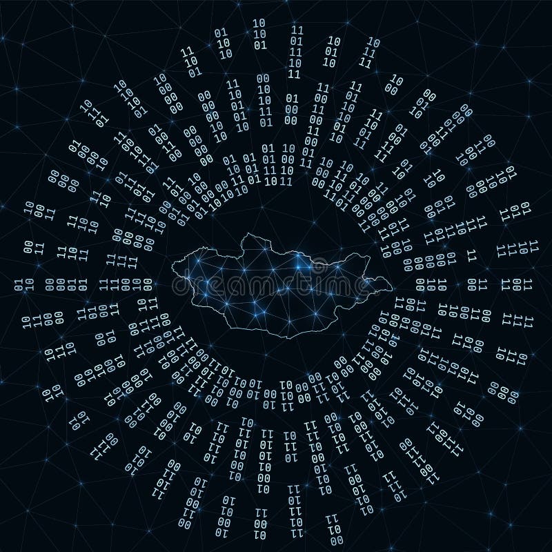 Mongolia digital map. stock vector. Illustration of constellation ...