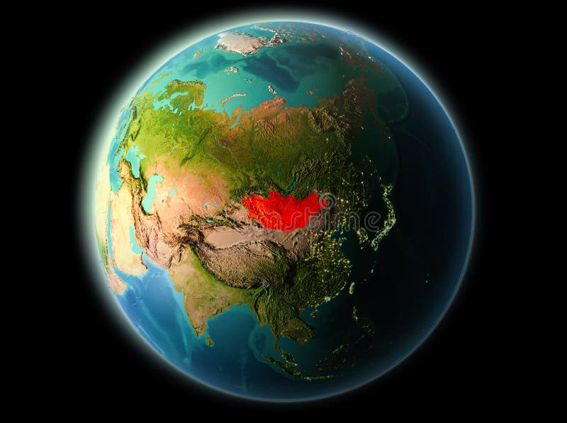Mongolia in the evening stock illustration. Illustration of earth ...