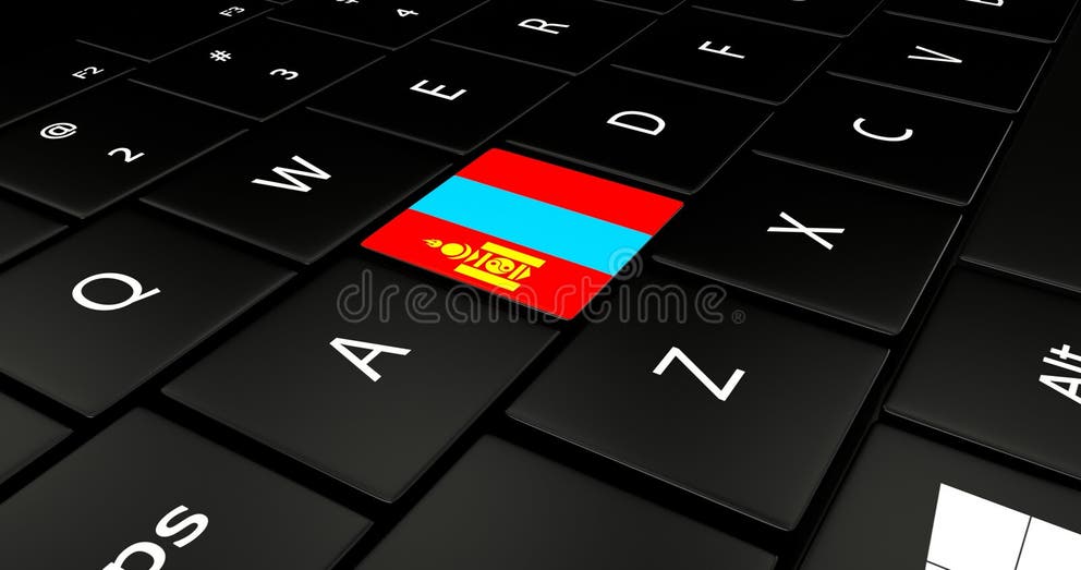 Mongolia Flag Button on Laptop Keyboard. Stock Illustration ...