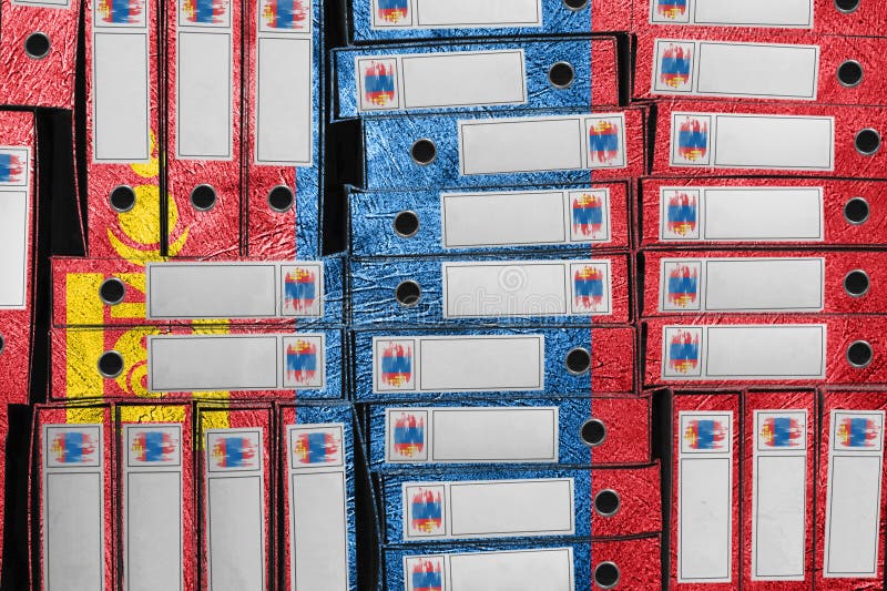 Mongolia Flag Colors Folder Stack, Bureaucracy and Government ...