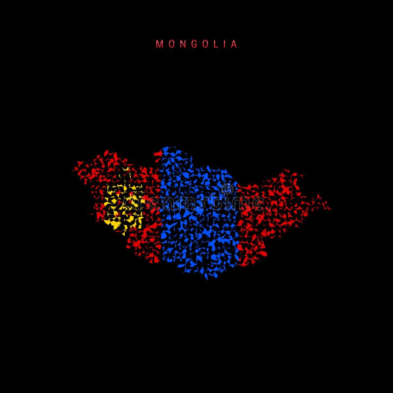 Mongolia Flag Map, Chaotic Particles Pattern in the Mongolian Flag ...