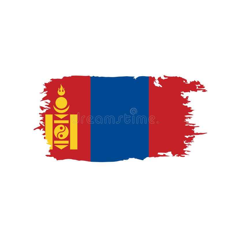 Mongolia Flag, Vector Illustration Stock Illustration - Illustration of ...