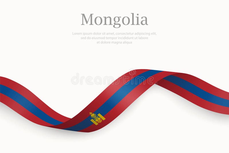 Mongolia Flag on Waving Ribbon Stock Illustration - Illustration of design, creative: 377962494