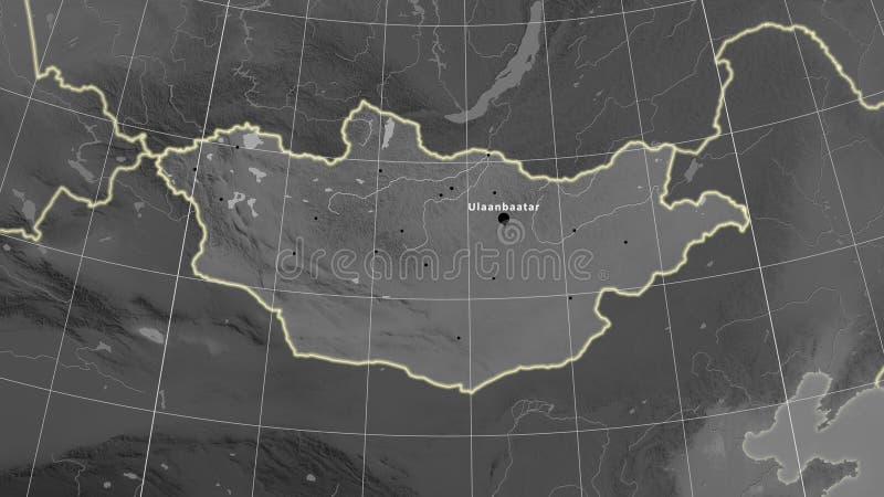 Mongolia - Grayscale. Composition, Borders Stock Illustration ...