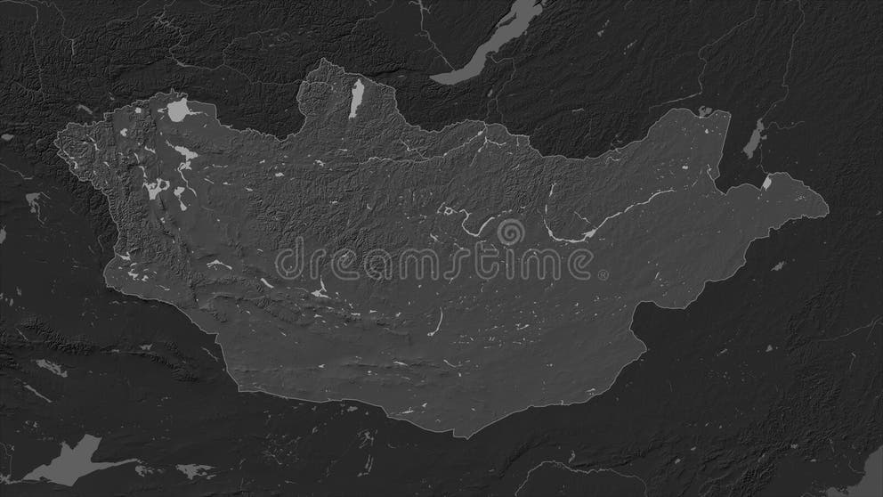 Mongolia Highlighted. Bilevel Stock Illustration - Illustration of ...