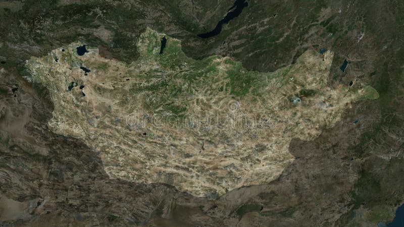 Mongolia Highlighted. High-res Satellite Stock Illustration ...