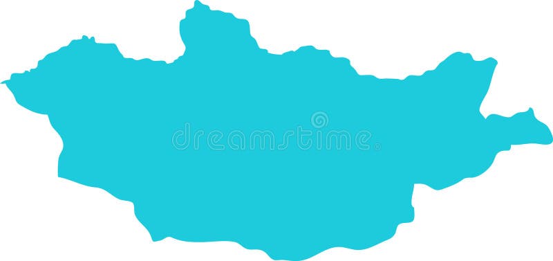 Mongolia MAP in Blue, Country Map, Mongolia, Border Map, Border Line of ...