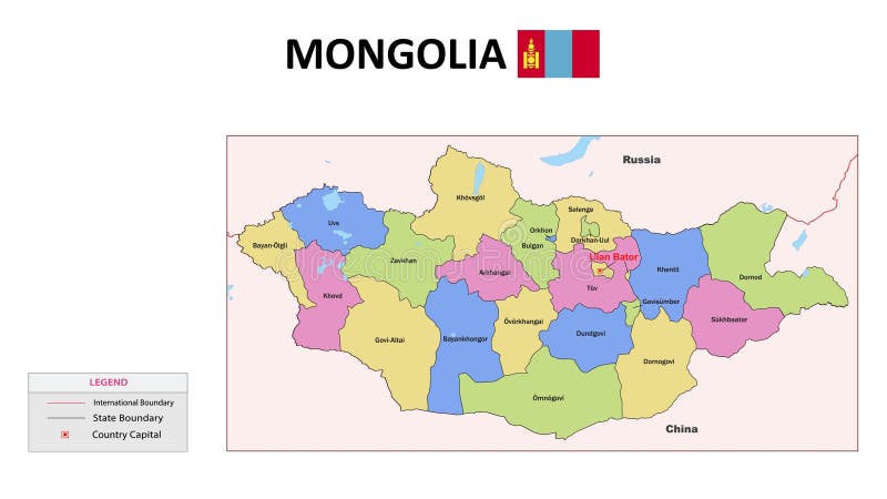 Mongolia Map. State Map of Mongolia. State Map of Mongolia in Colour ...