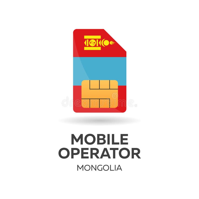 Mongolia Mobile Operator. SIM Card with Flag. Vector Illustration ...