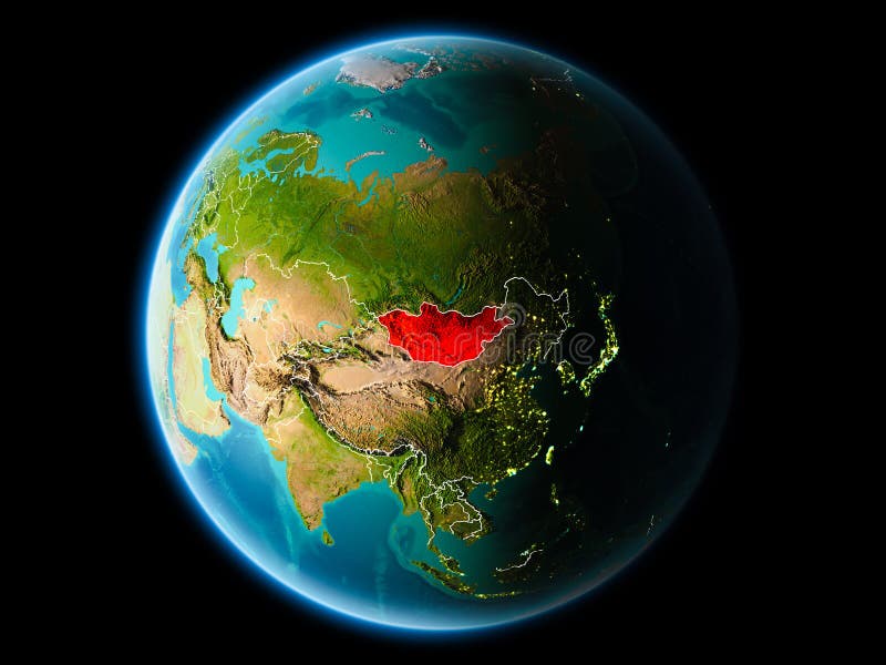 Mongolia in the evening stock illustration. Illustration of ...