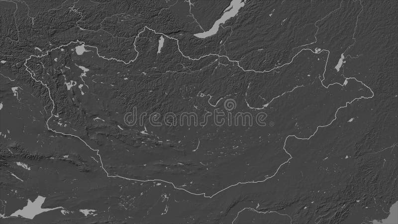 Mongolia outlined. Bilevel stock illustration. Illustration of outline ...
