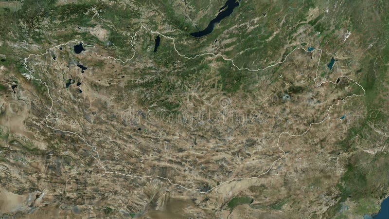 Mongolia Outlined. High-res Satellite Stock Illustration - Illustration ...
