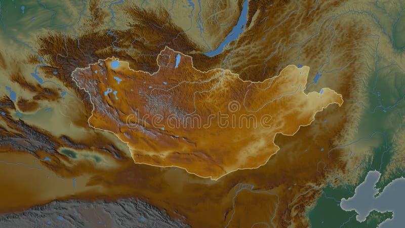 Mongolia - Relief. Composition Stock Illustration - Illustration of ...