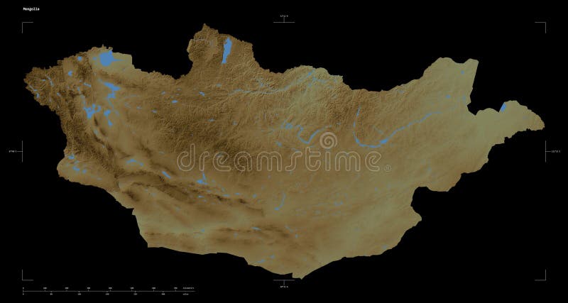 Mongolia Shape on Black. Physical Stock Illustration - Illustration of ...