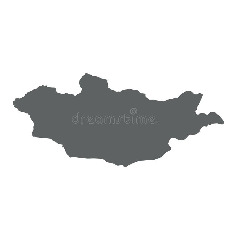Mongolia - Flat Country Map Silhouette Stock Vector - Illustration of ...
