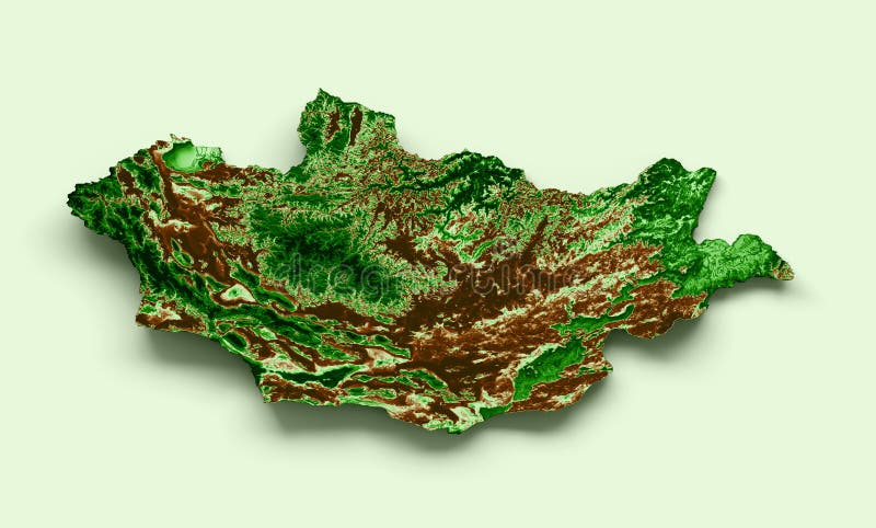 Mongolia Topographic Map 3d Realistic Map Color 3d Illustration Stock ...