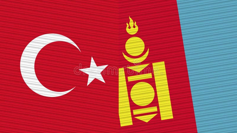 Mongolia and Turkey Two Half Flags Together Stock Illustration ...