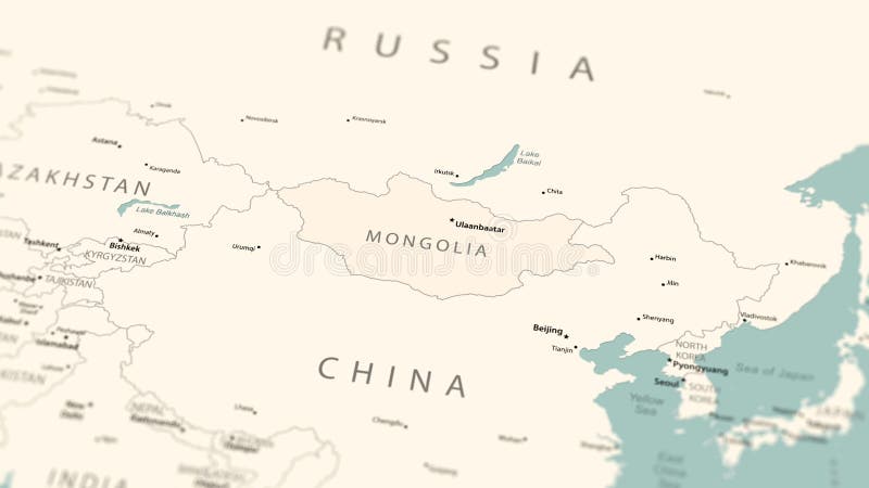 Mongolia on the World Map. Smooth Map Rotation Stock Video - Video of ...