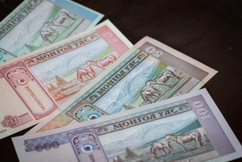 Mongolian Currency, Tugrik Money, Various Banknotes Stock Photo - Image ...