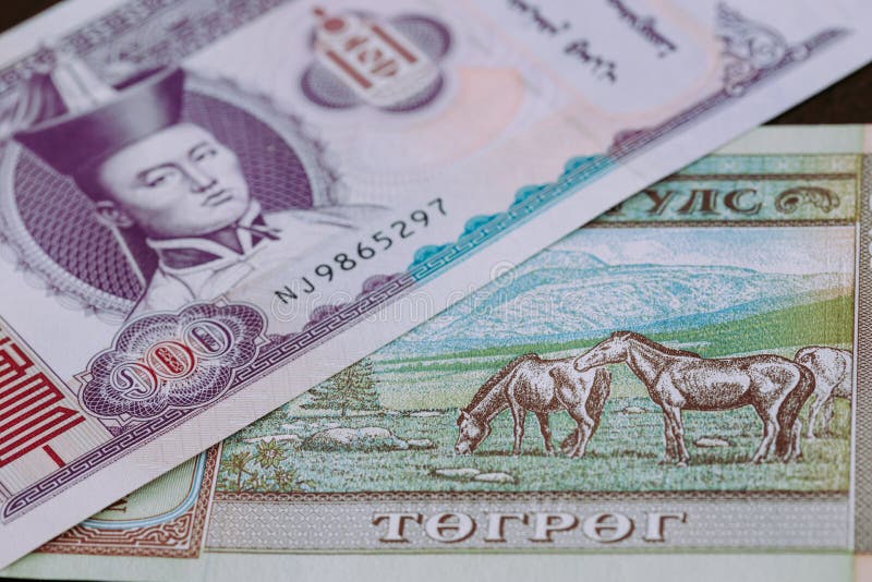 Mongolian Currency, Tugrik Money, Various Banknotes Stock Photo - Image ...