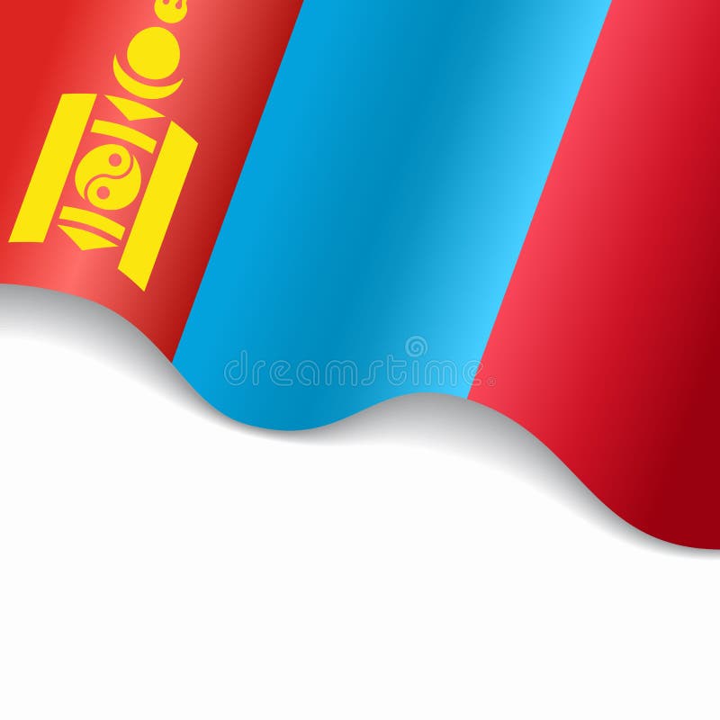 Mongolian Flag Wavy Abstract Background. Vector Illustration. Stock ...