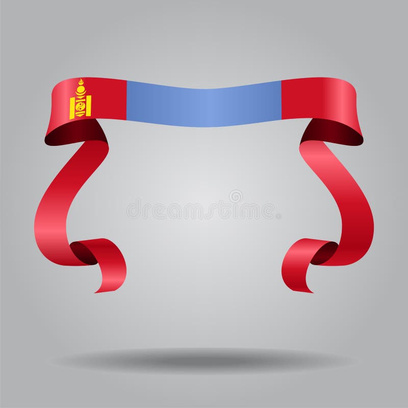 Mongolian Flag Wavy Ribbon Background. Vector Illustration. Stock ...