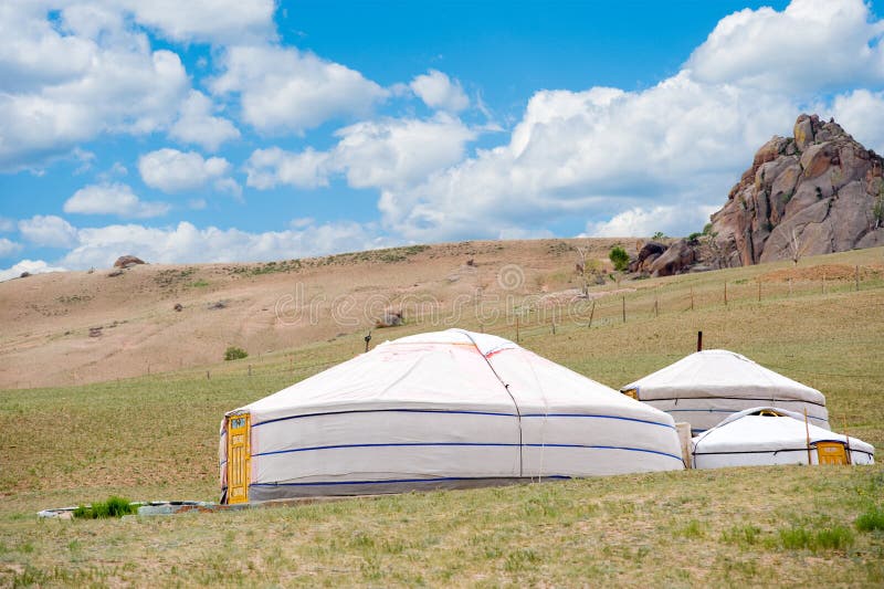 Mongolian jurt stock image. Image of house, felt, green - 13124247