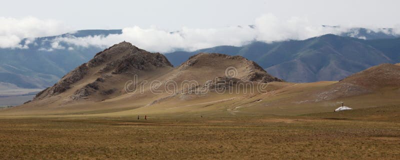 Mongolian Mountains stock photo. Image of clouds, hillside - 27365356