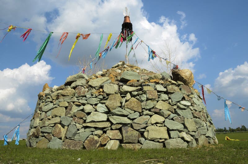 Ovoo Shaman Shrine stock image. Image of mongolia, mongolian - 4572829