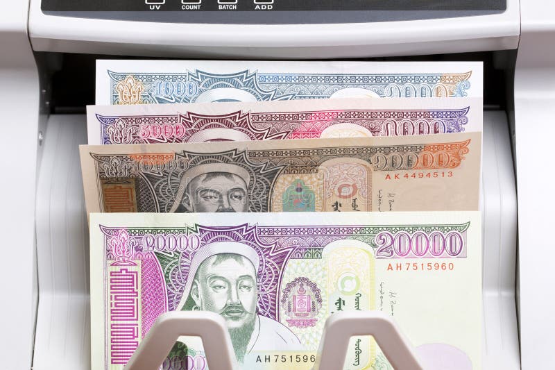 Mongolian Tugrik in the Counting Machine Stock Photo - Image of money ...