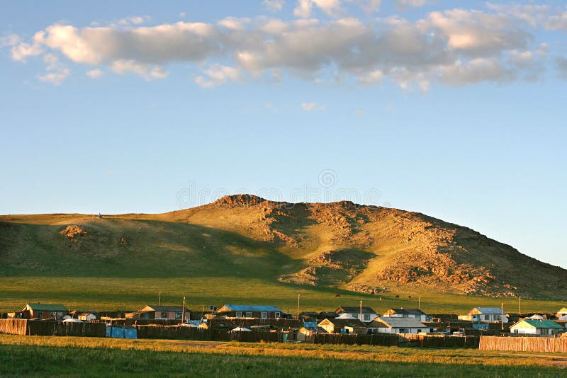 Mongolian village stock photo. Image of close, curve, field - 2074418