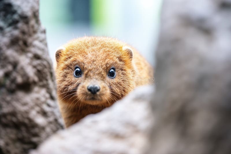 Mongoose Peeking Out Behind Rock Stock Photos - Free & Royalty-Free ...