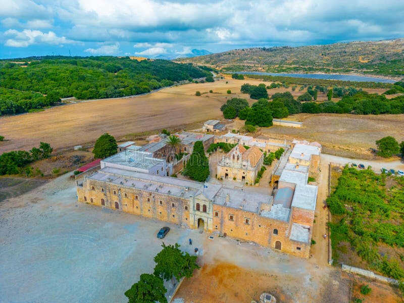 Moni Arkadiou Monastery at Greek Island Crete Stock Photo - Image of ...