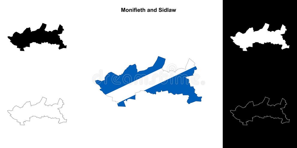 Monifieth and Sidlaw Outline Map Stock Vector - Illustration of ...