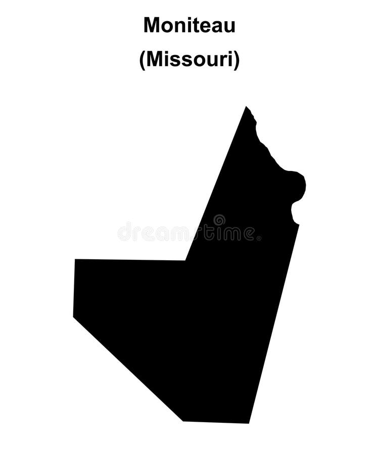 Moniteau outline map stock vector. Illustration of region - 361615095