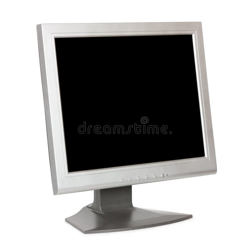 Isolated LCD Computer Monitor with Clipping Path Stock Image - Image of ...