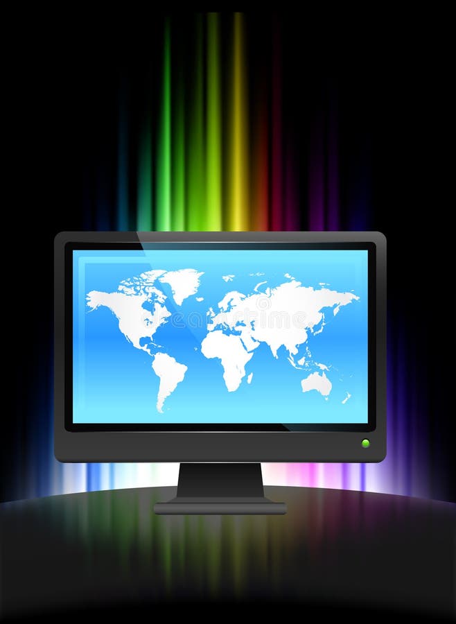 Computer Monitor Under Magnifying Glass Stock Vector - Illustration of ...