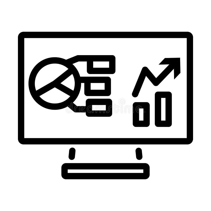 Monitor with Analytics Diagram Icon Stock Vector - Illustration of ...