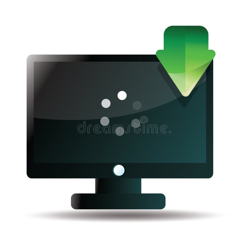 Monitor with Arrow. Vector Illustration Decorative Design Stock Vector ...