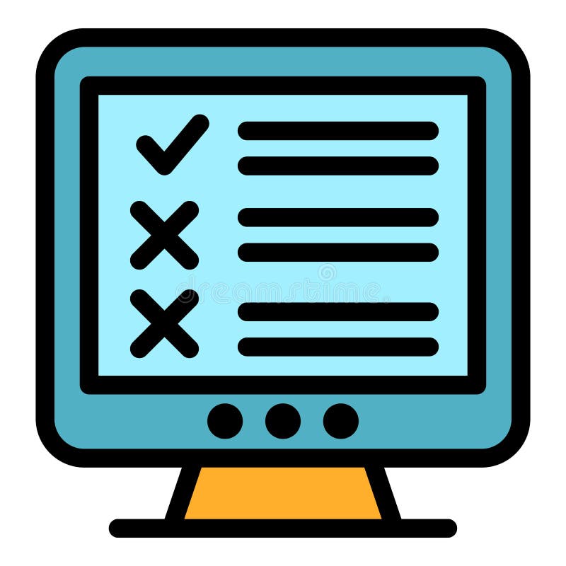Monitor Assignment Icon Color Outline Vector Stock Vector
