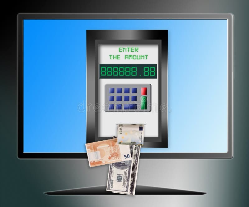 Monitor- ATM stock illustration. Illustration of issue - 67752063