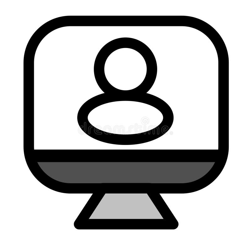 Monitor with an Avatar Representing Distance Learning Symbol - Modern ...